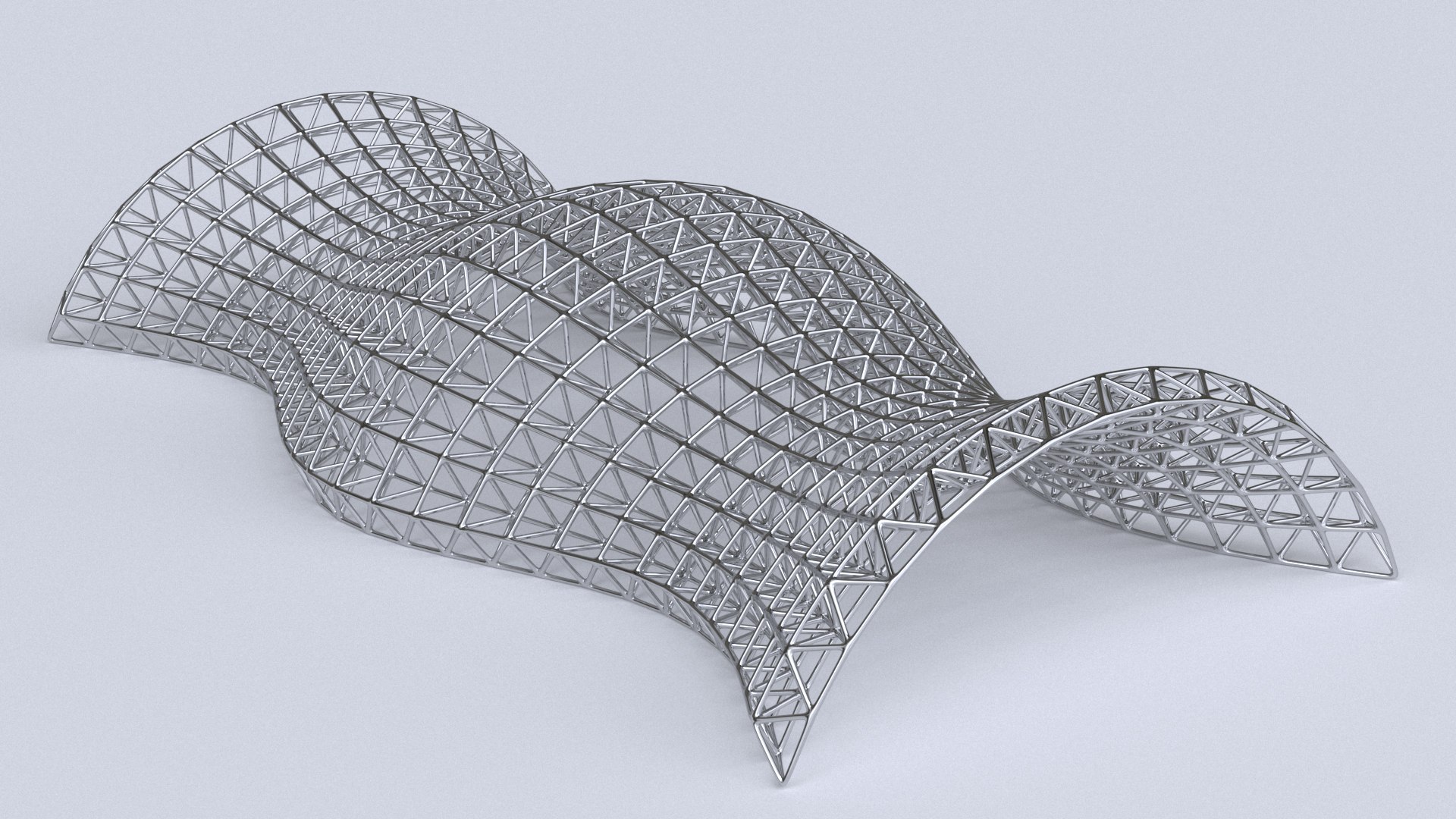 Outdoor Truss Ripples Gridshell Waves 3D Model - TurboSquid 2351015