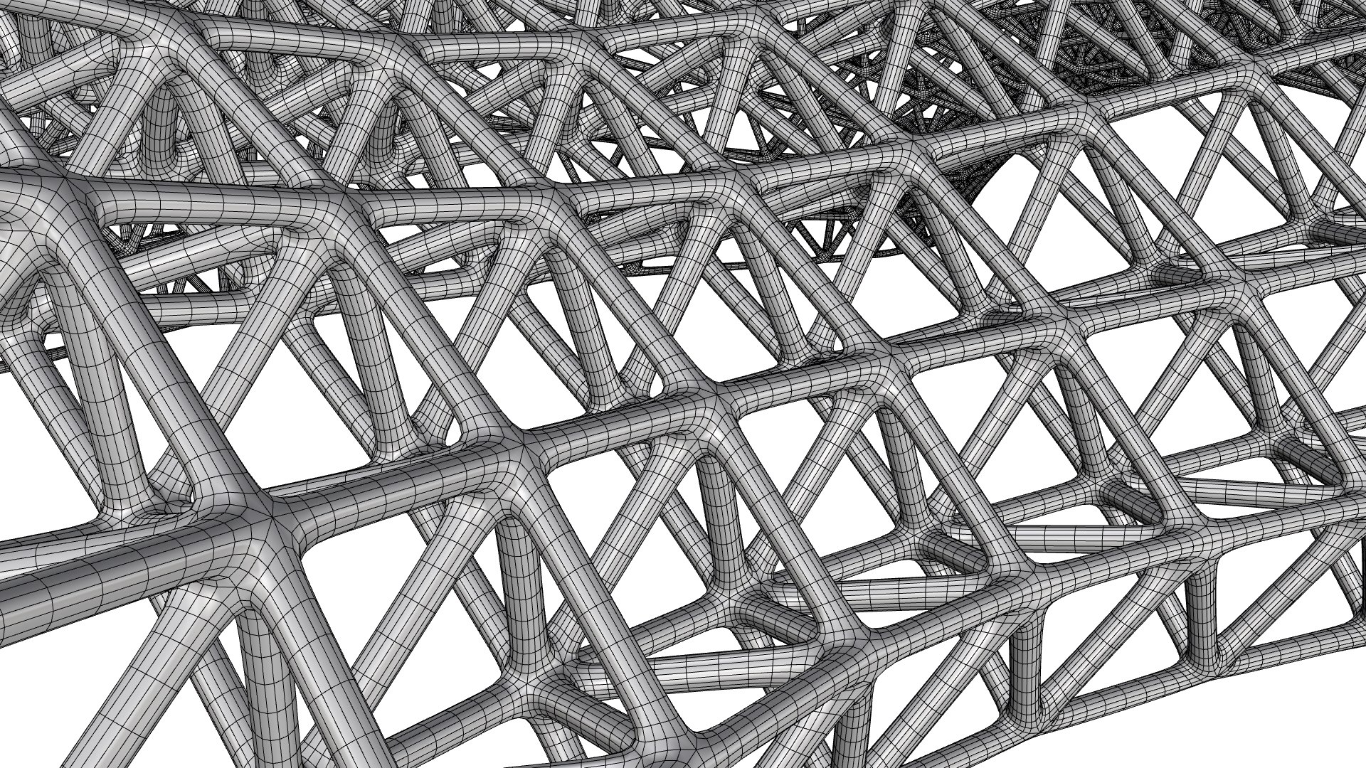 Outdoor Truss Ripples Gridshell Waves 3D Model - TurboSquid 2351015