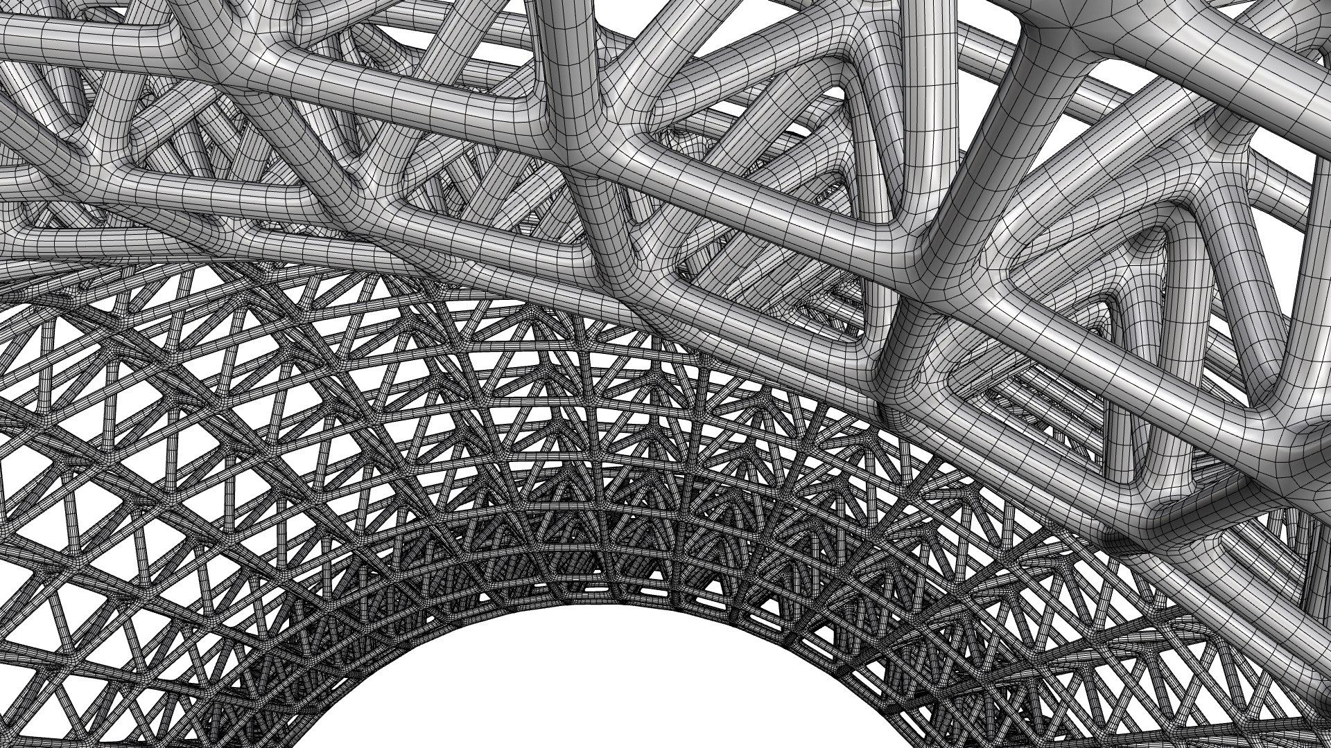 Outdoor Truss Ripples Gridshell Waves 3D Model - TurboSquid 2351015