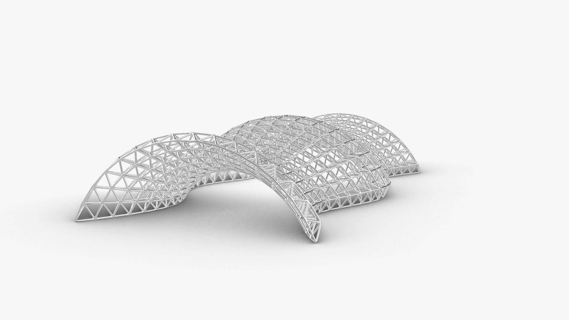 Outdoor Truss Ripples Gridshell Waves 3D Model - TurboSquid 2351015