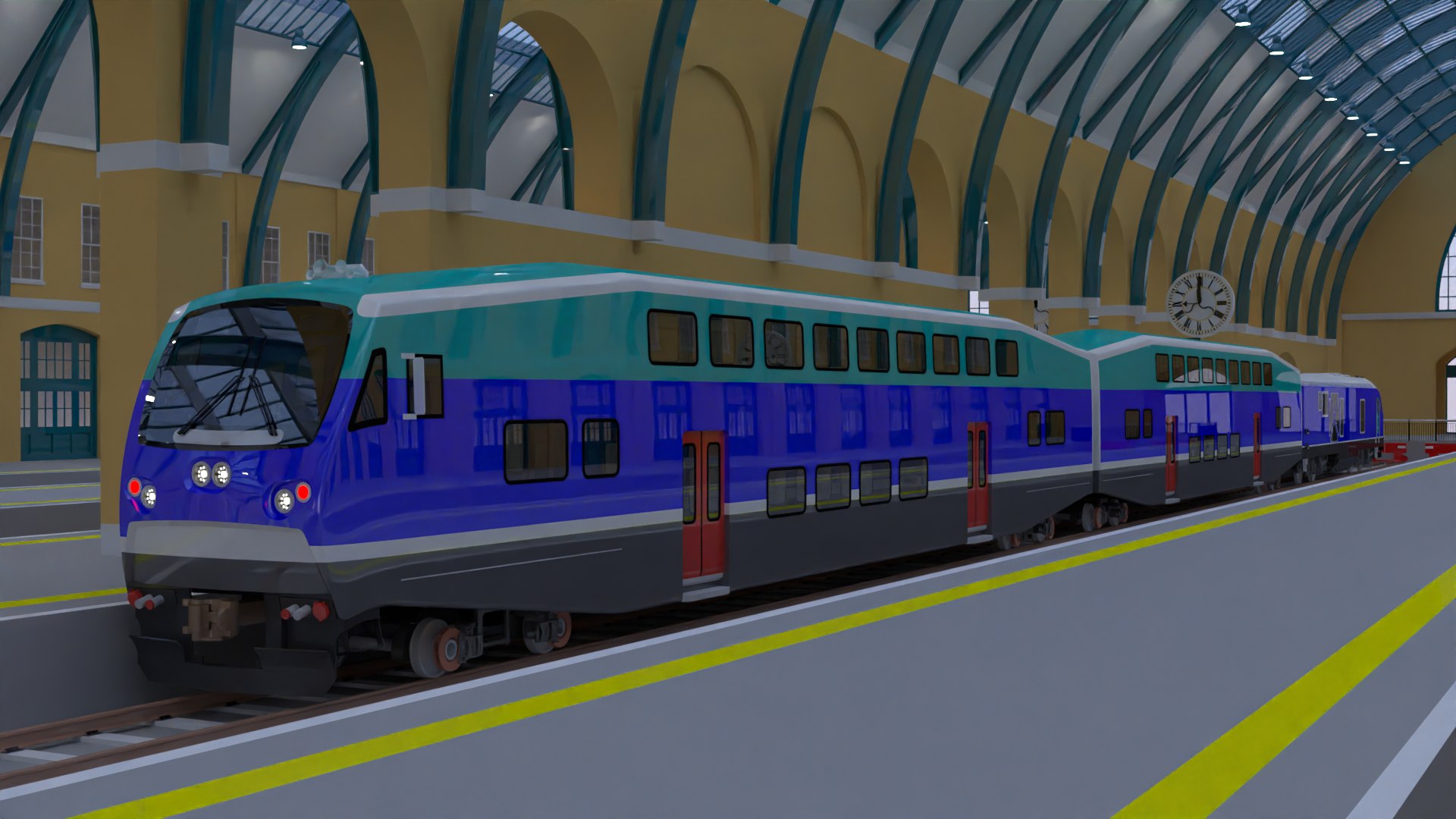 3D Stations With BiLevel Train IV - TurboSquid 2344018