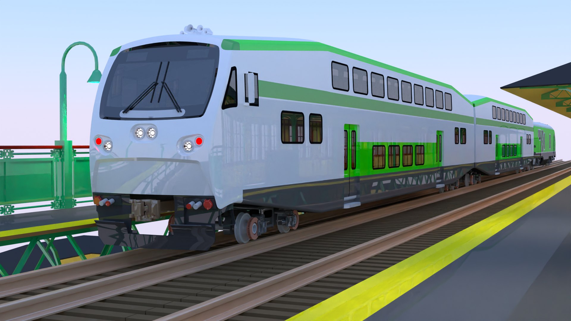 3D Stations With BiLevel Train IV - TurboSquid 2344018