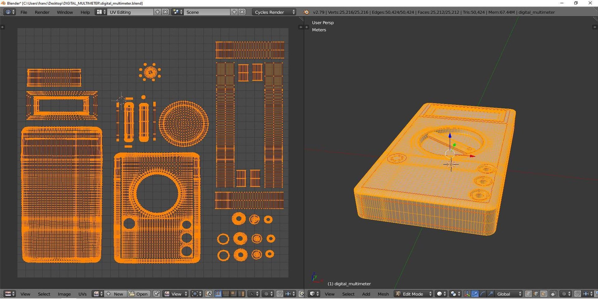 digital multimeter meters 3d model