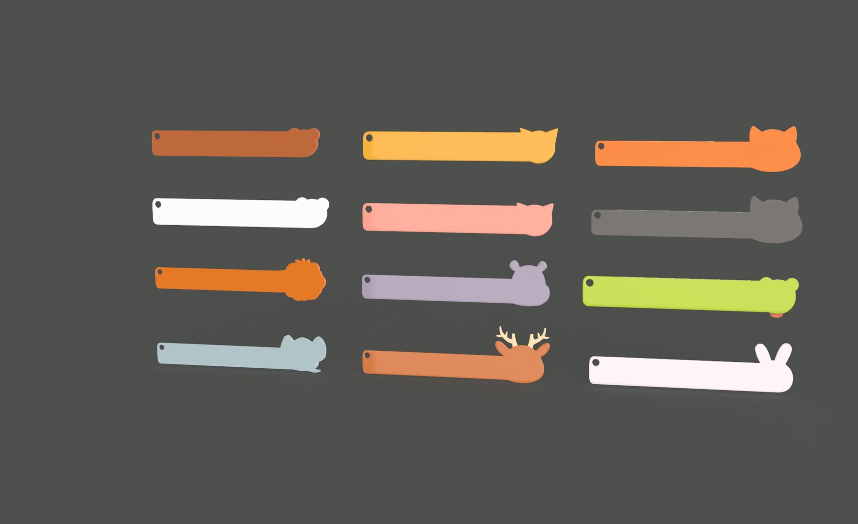 Ruler With Animal Adorable Pack 01 3D Model - TurboSquid 2224167