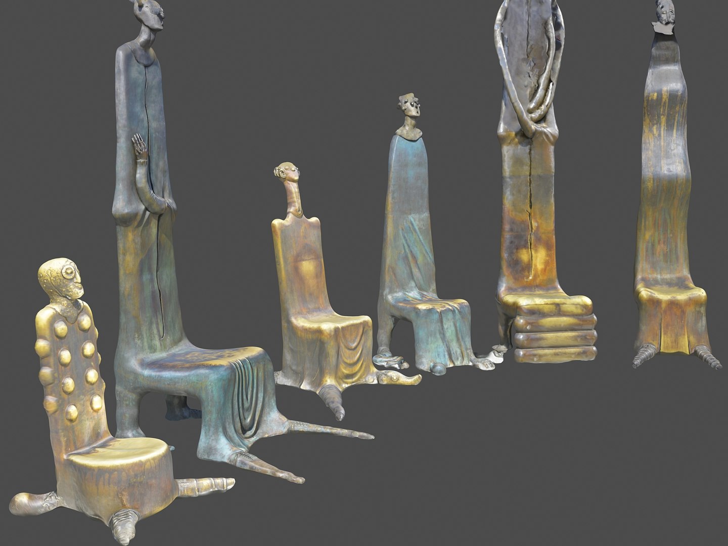 3D Alien Armchairs Pack - TurboSquid 1537452