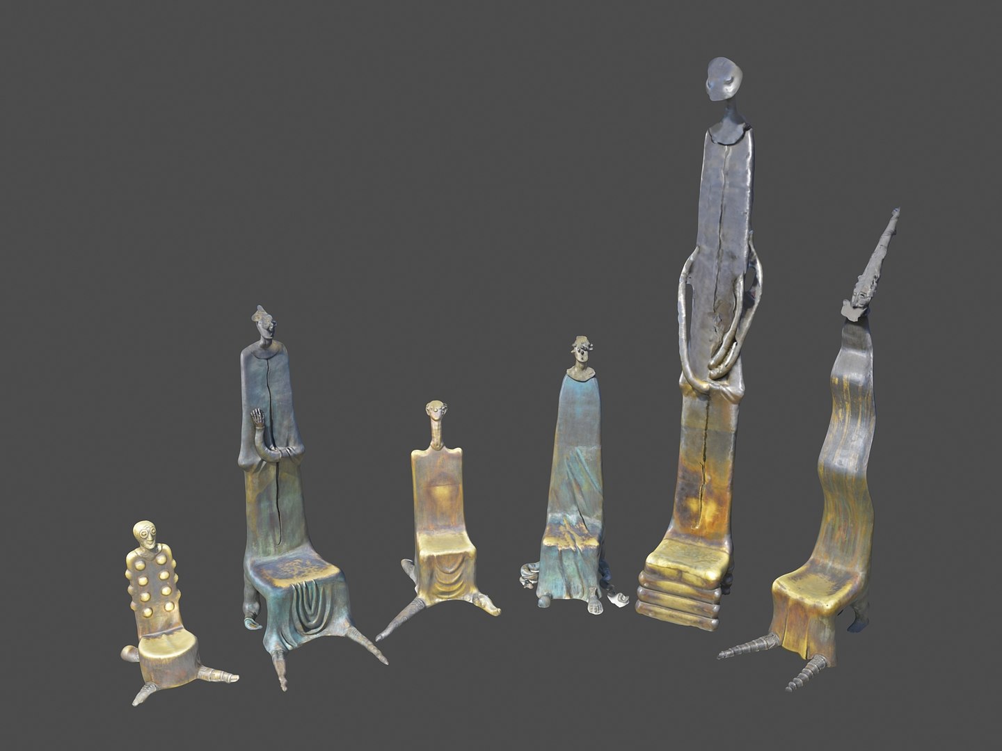 3D Alien Armchairs Pack - TurboSquid 1537452