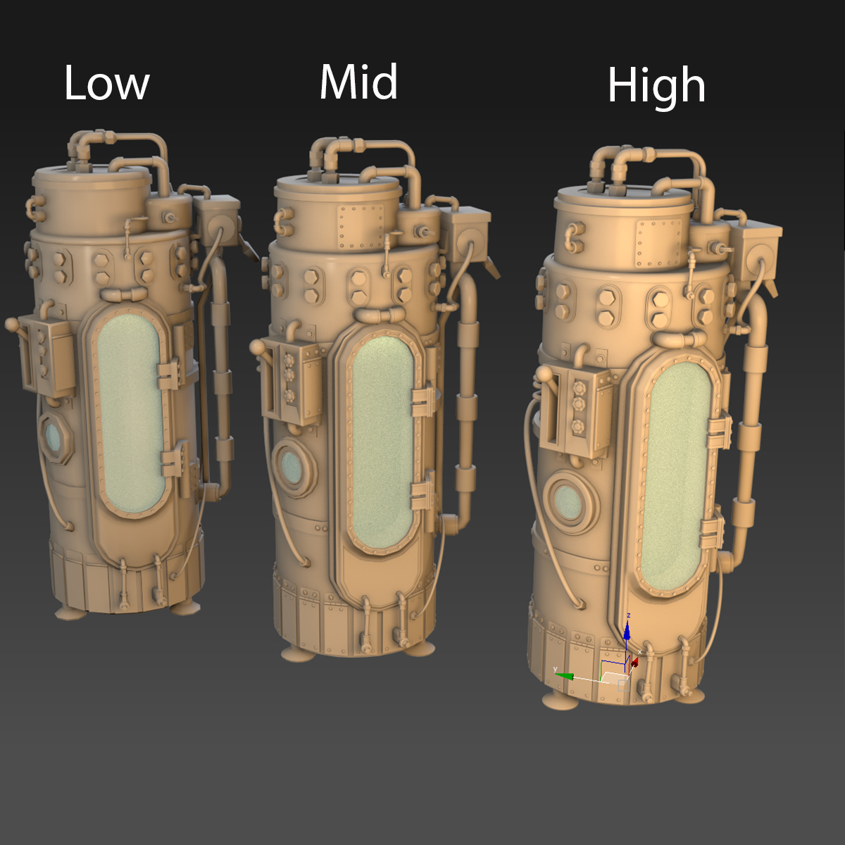 3d model steampunk chamber
