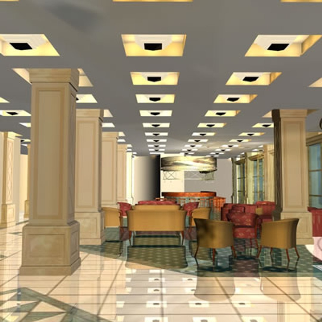 Hotel Lobby 3d Model