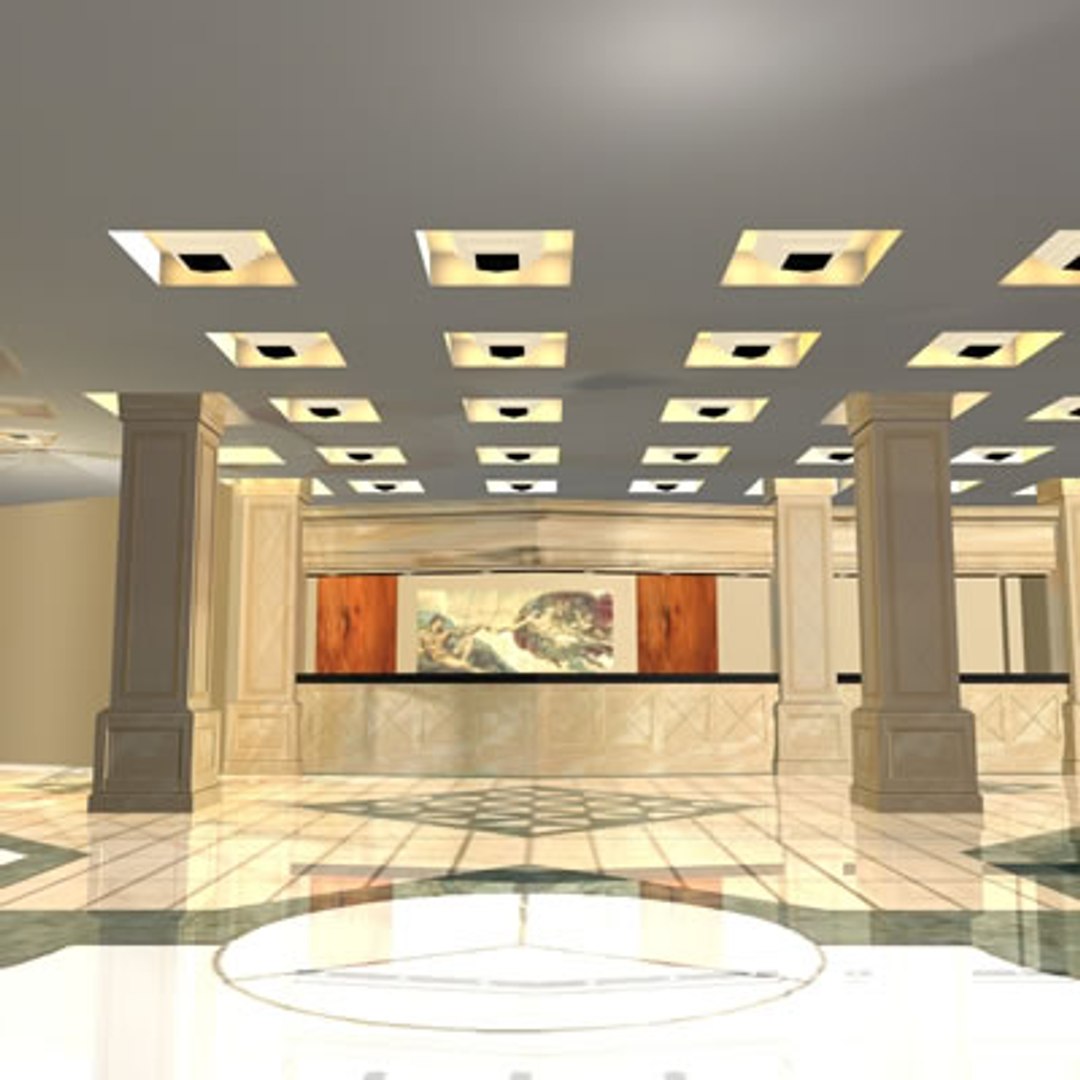 Hotel Lobby 3d Model