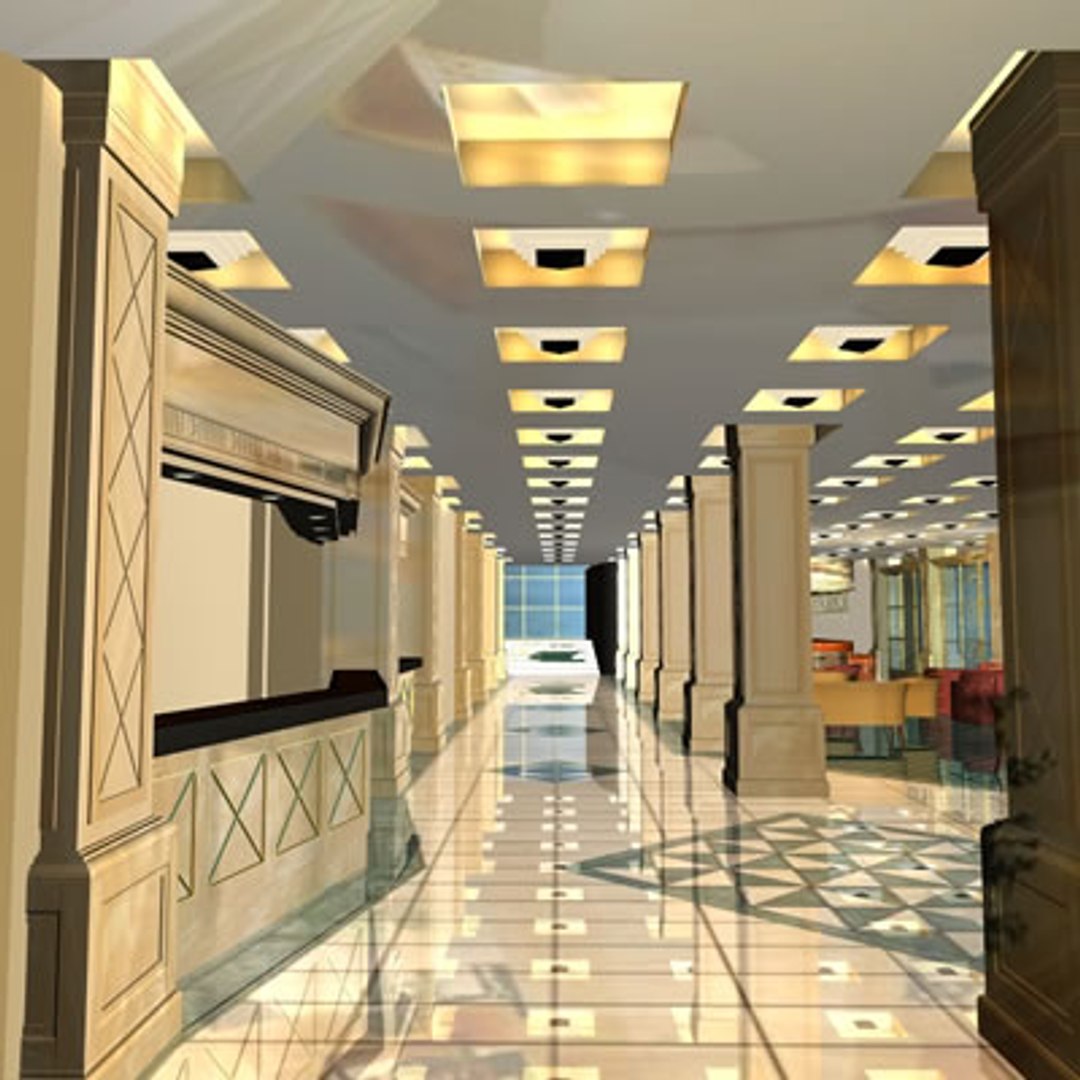 Hotel Lobby 3d Model