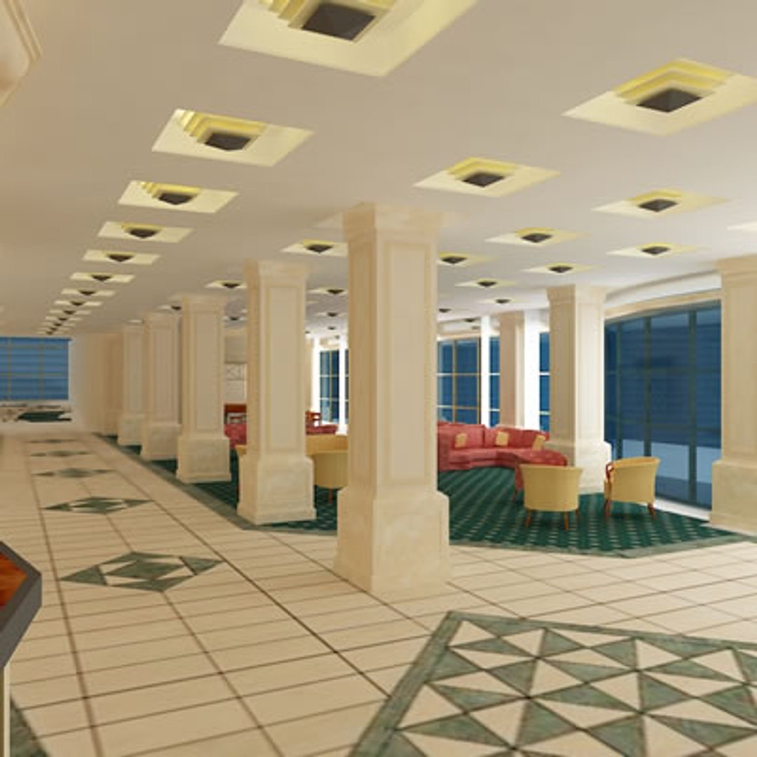 Hotel Lobby 3d Model
