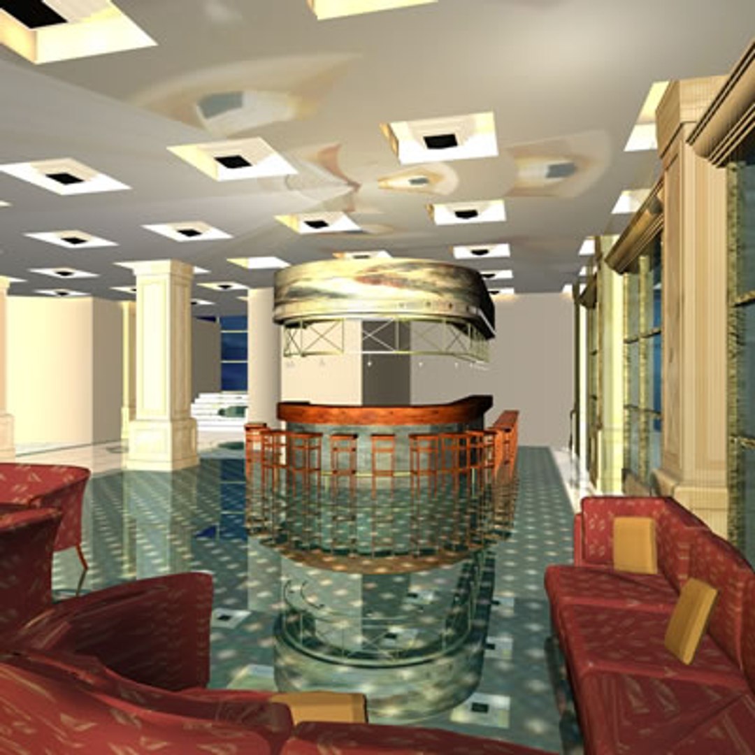 Hotel Lobby 3d Model