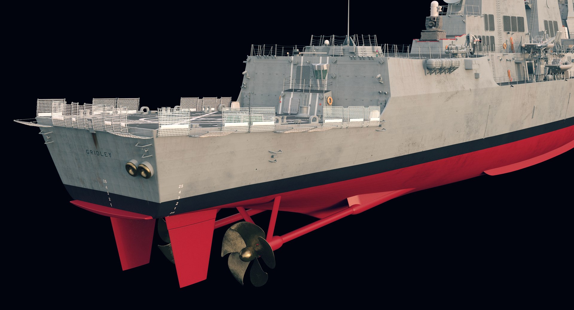 3d model uss gridley
