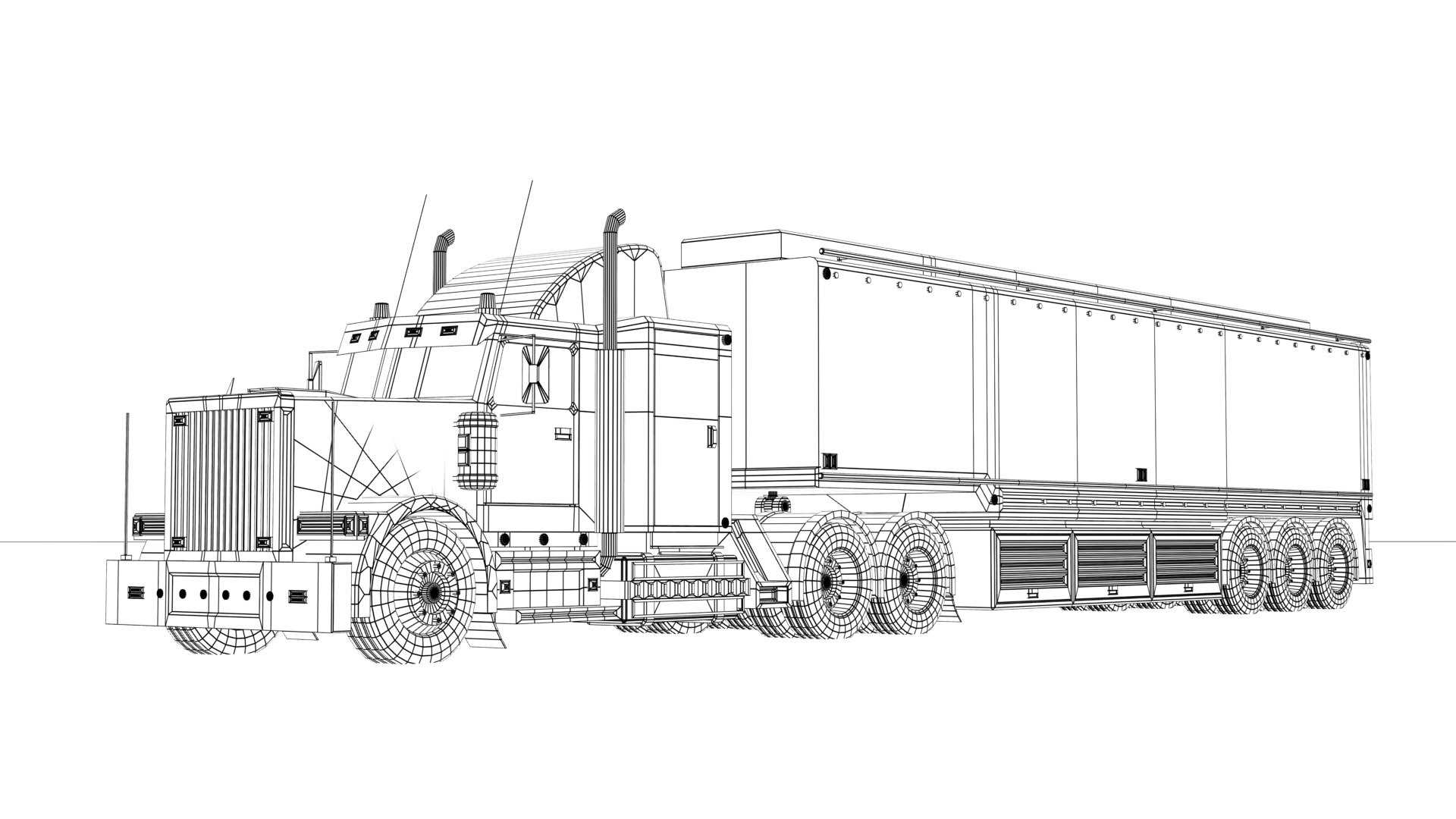 semi and grain trailer coloring pages
