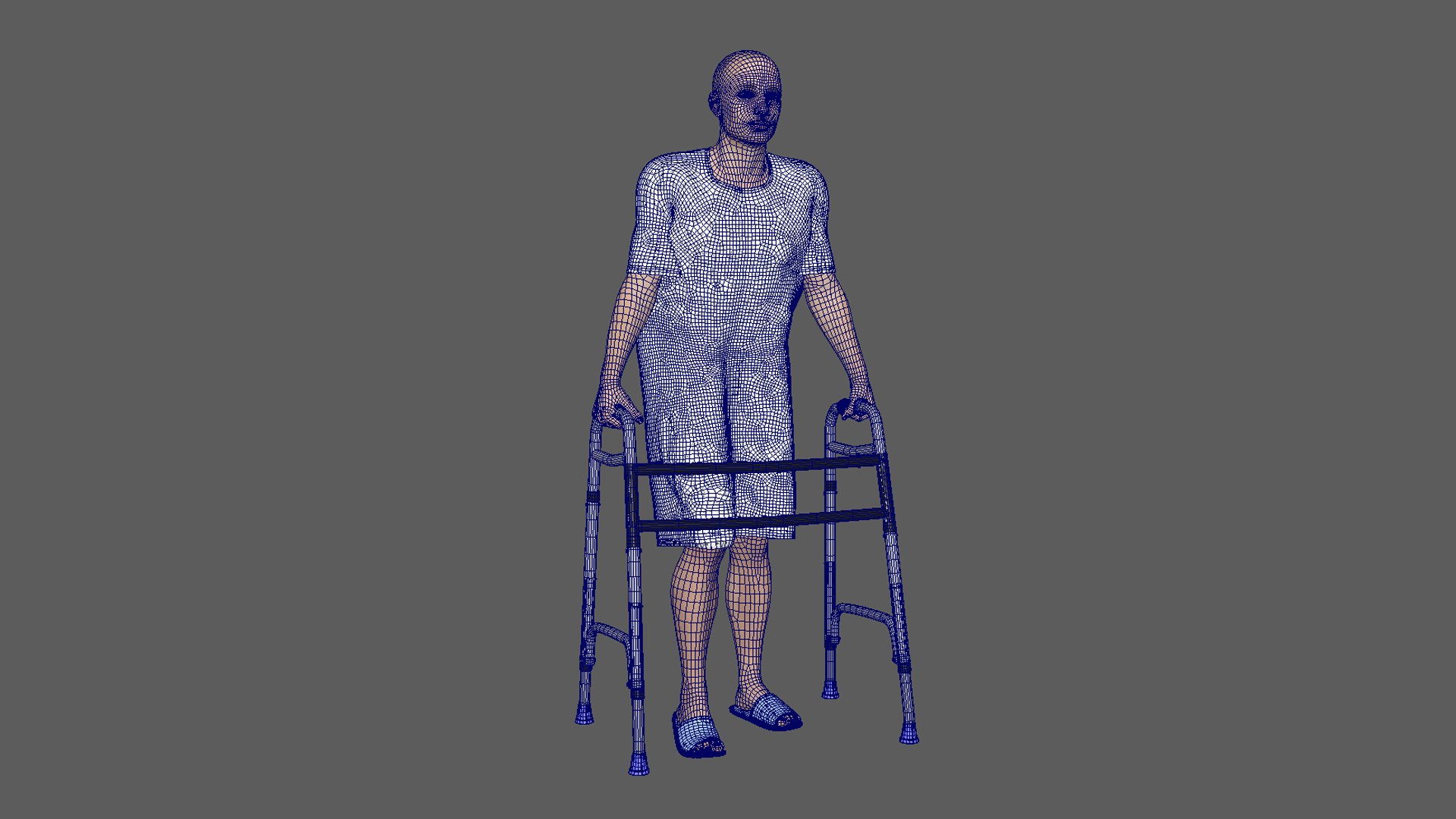 Patient With Walker Model - TurboSquid 1809573