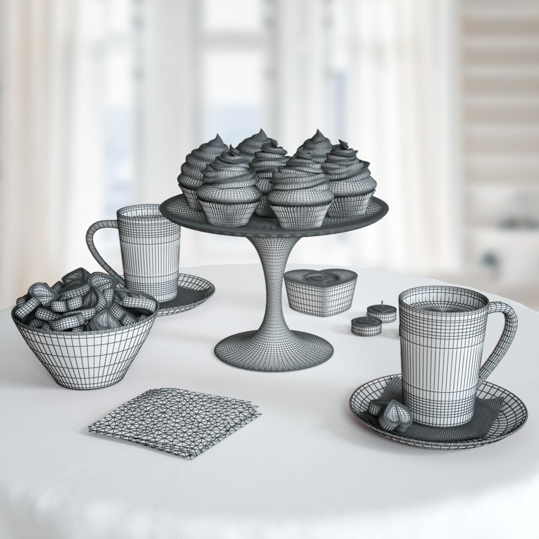 3d Set S Breakfast Model