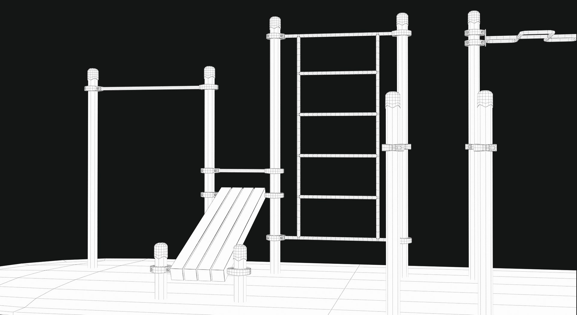 3D outdoor workout spot model - TurboSquid 1282683