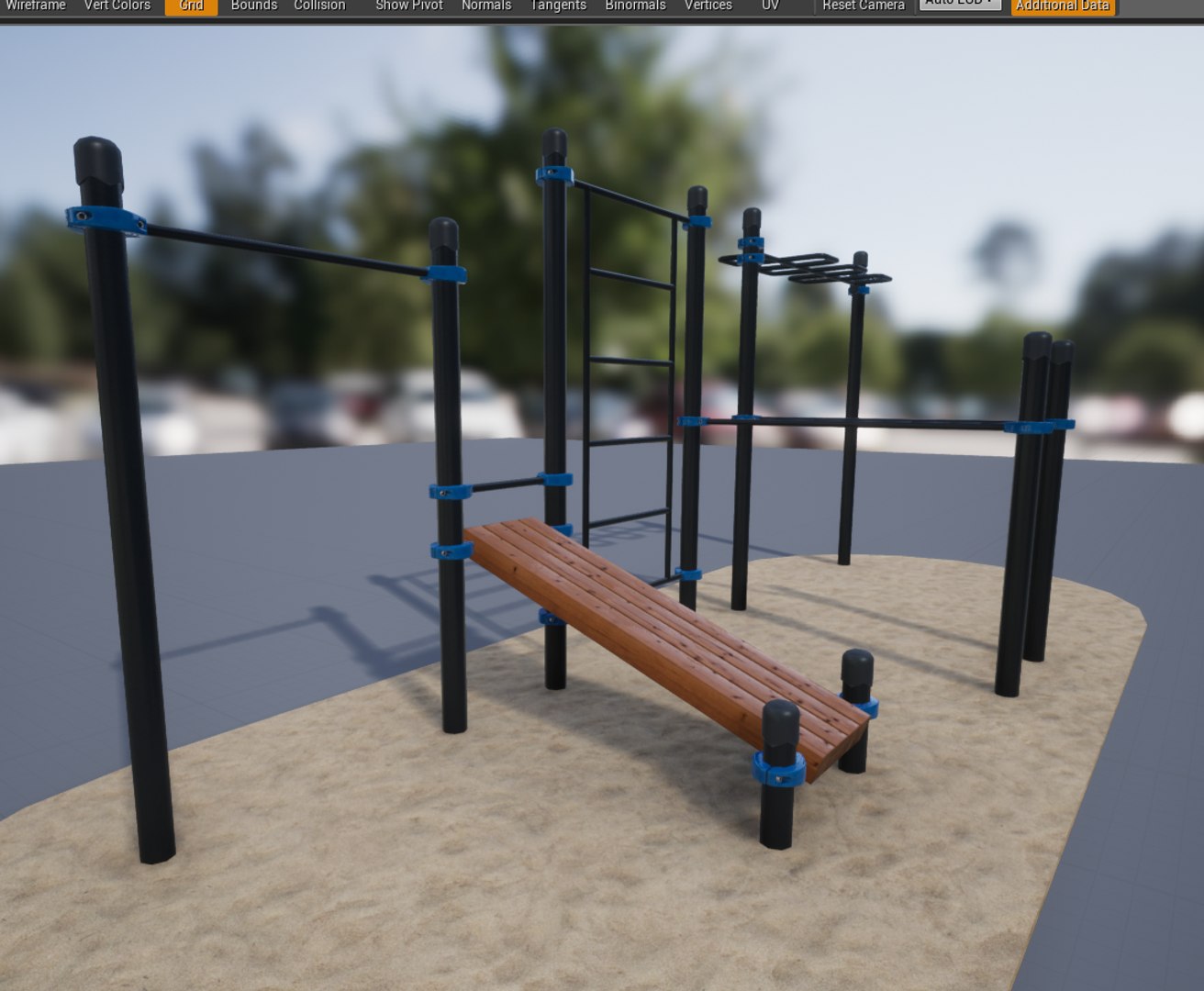 3D outdoor workout spot model - TurboSquid 1282683