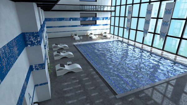 Swimming Pool and Locker Room 3D model - TurboSquid 1754480