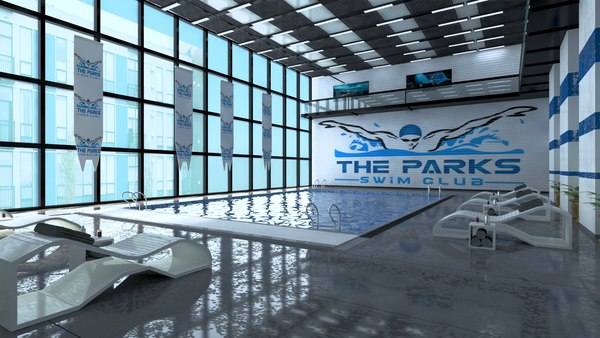 Swimming Pool and Locker Room 3D model - TurboSquid 1754480