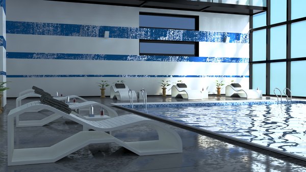 Swimming Pool and Locker Room 3D model - TurboSquid 1754480