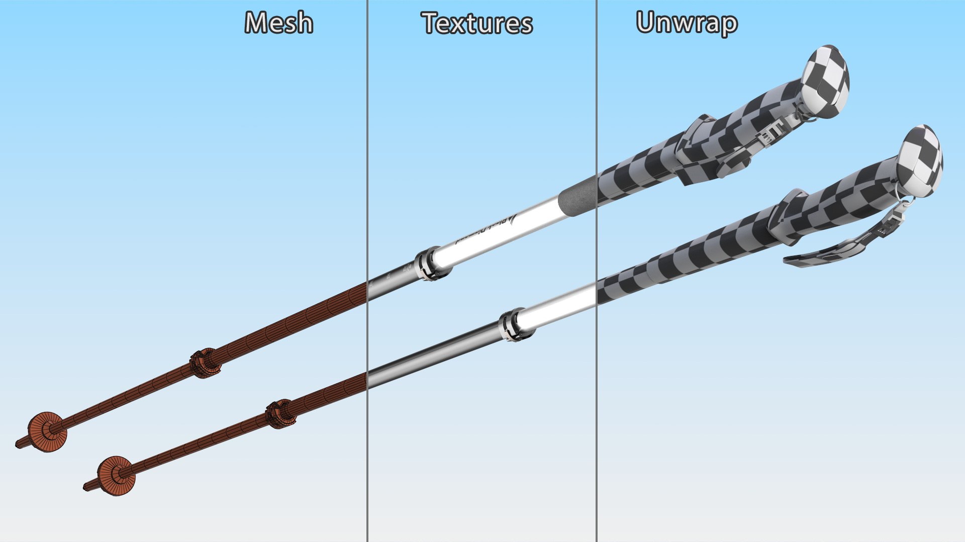 3D model Idle White Black Diamond Carbon Trekking-Poles - TurboSquid ...