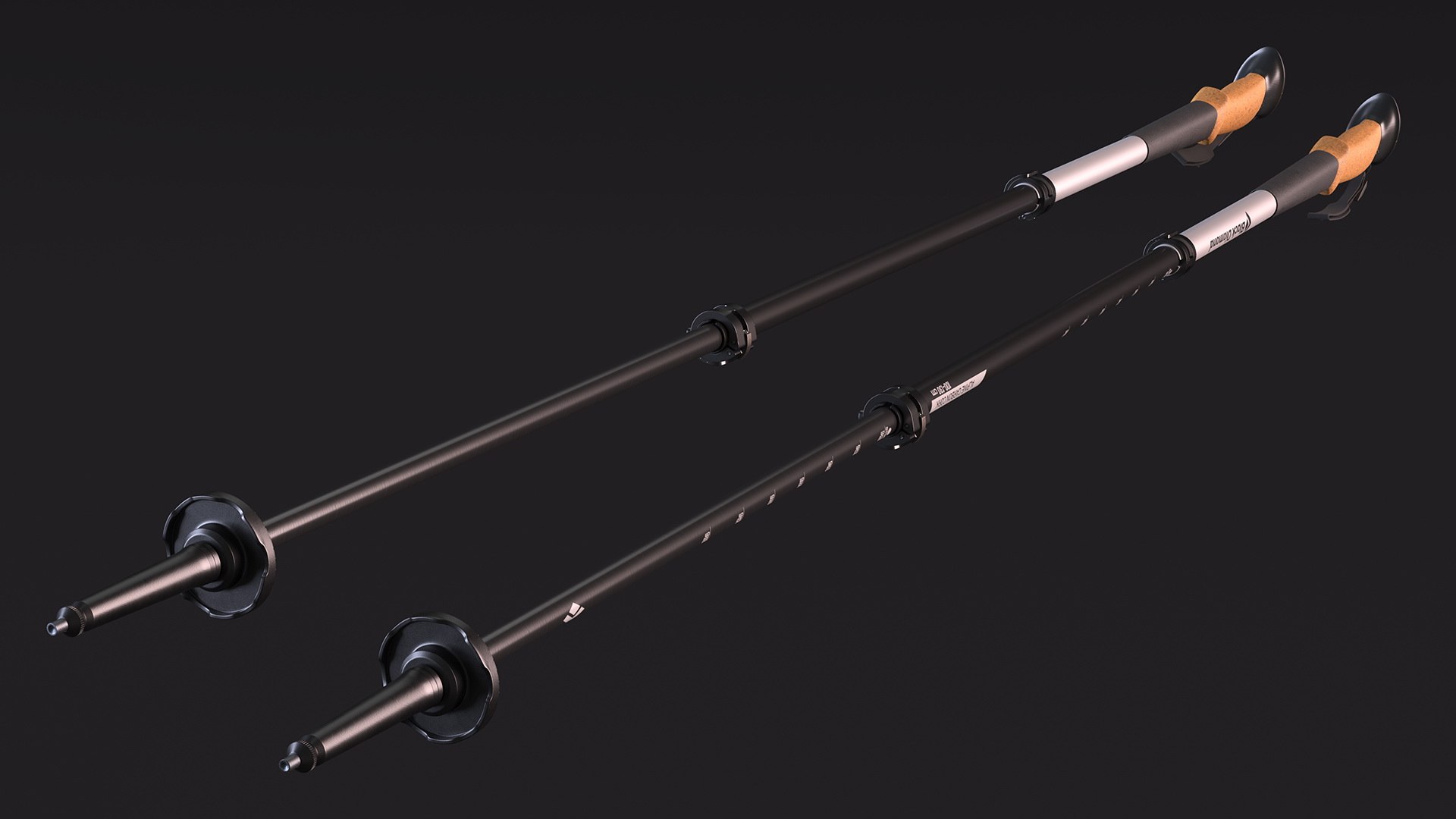 3D Model Idle White Black Diamond Carbon Trekking-Poles - TurboSquid ...