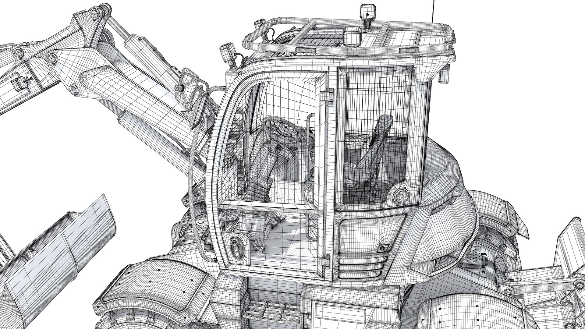 3D Construction Wheeled Excavator - TurboSquid 2293773