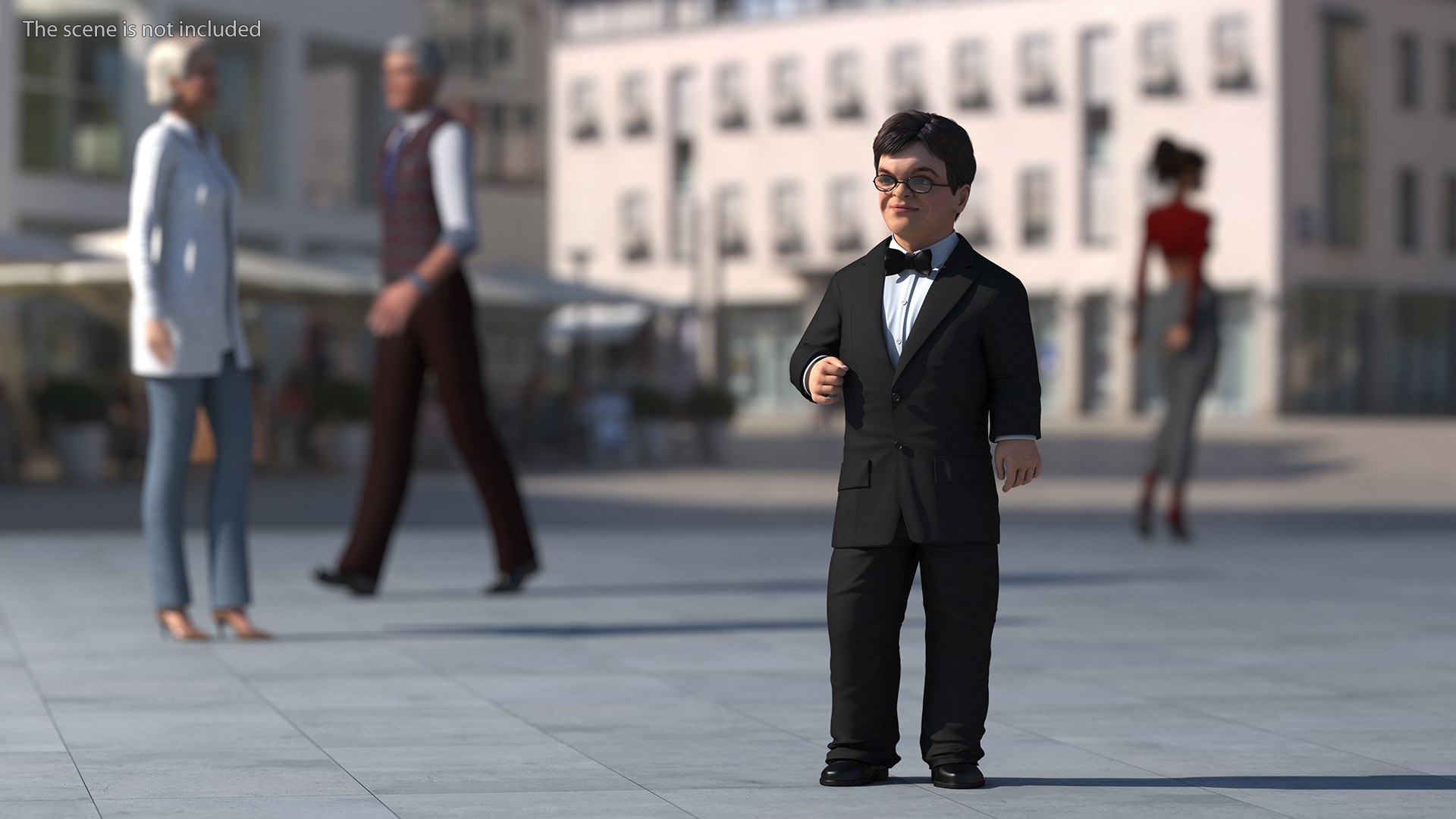Dwarf Male Character In Business Suit Standing Pose 3D Model ...