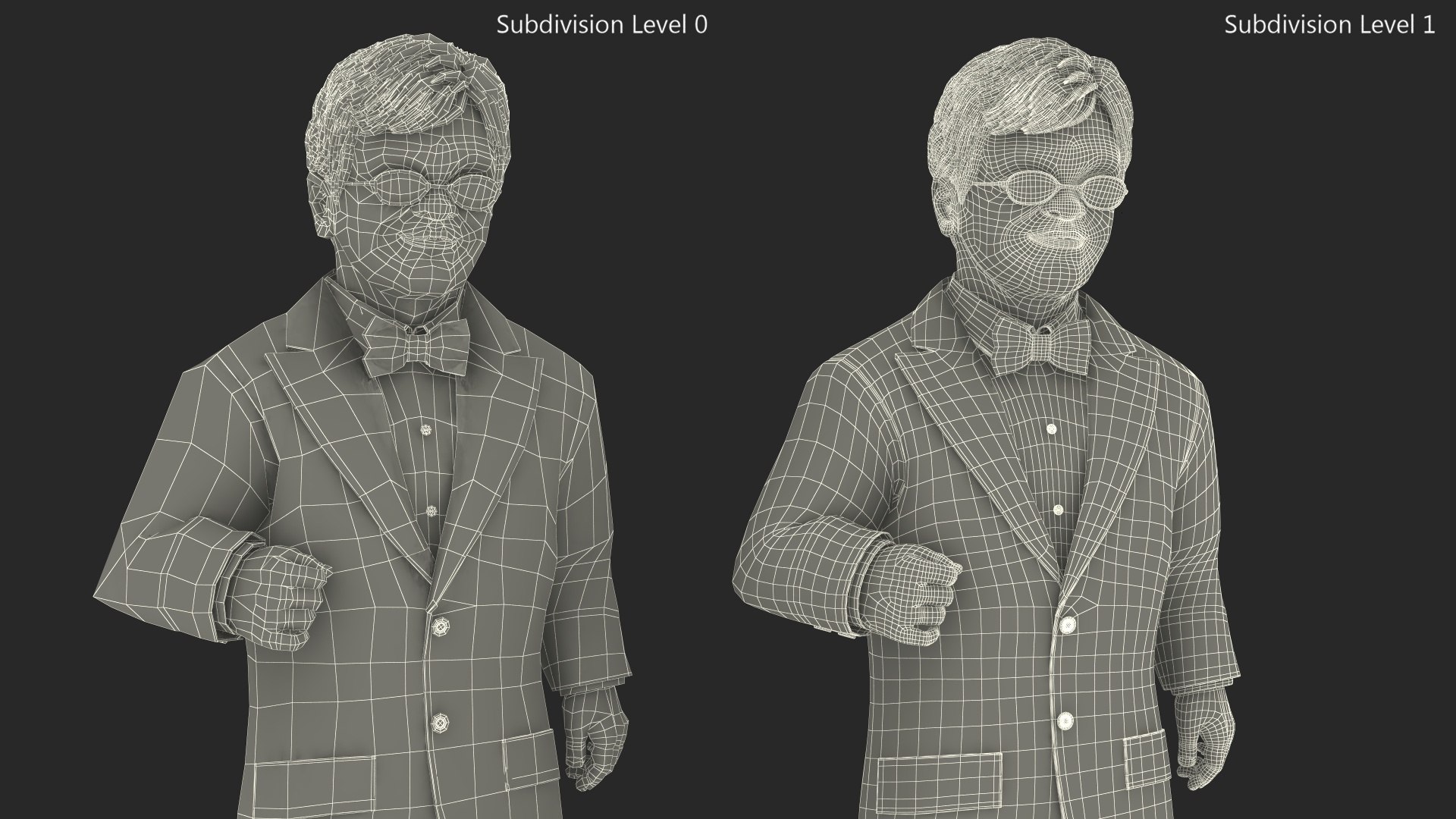 Dwarf Male Character In Business Suit Standing Pose 3D Model ...