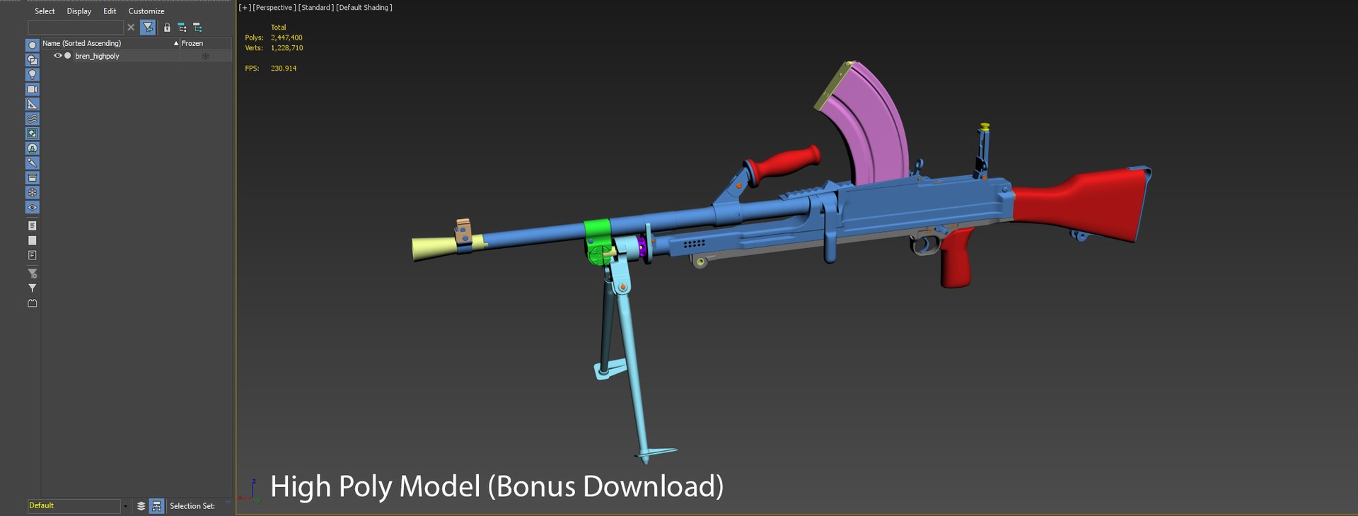 Bren mk ii lmg 3D model - TurboSquid 1212404