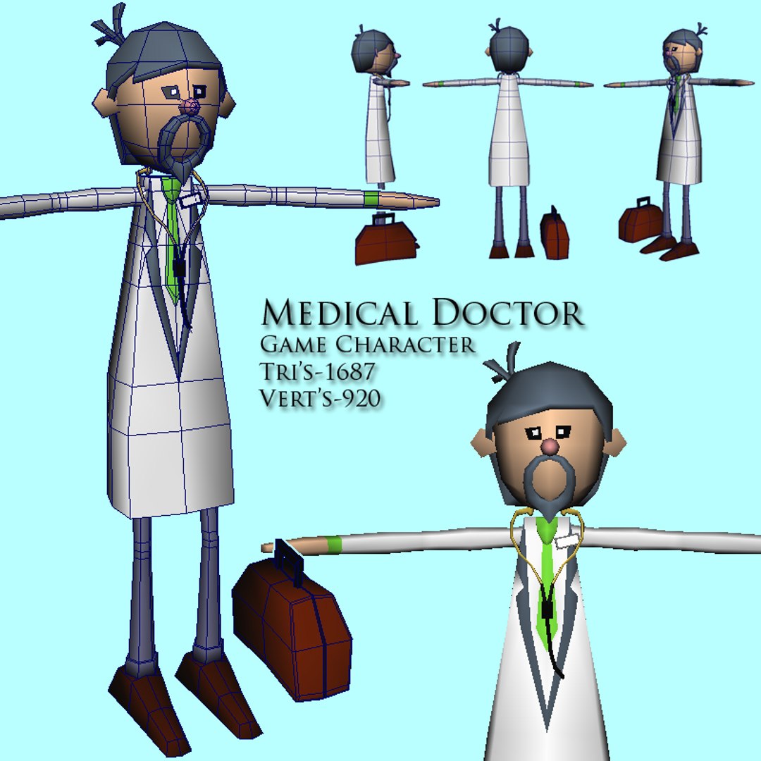 3d Doctor Man Character Model