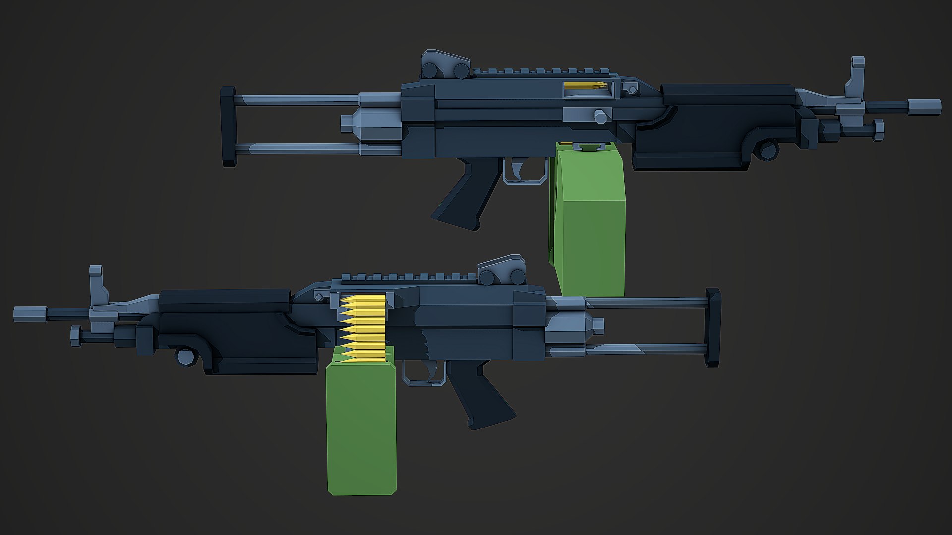 Stylized M249 Machine Gun Low Poly Mobile Ready 3D Model - TurboSquid ...