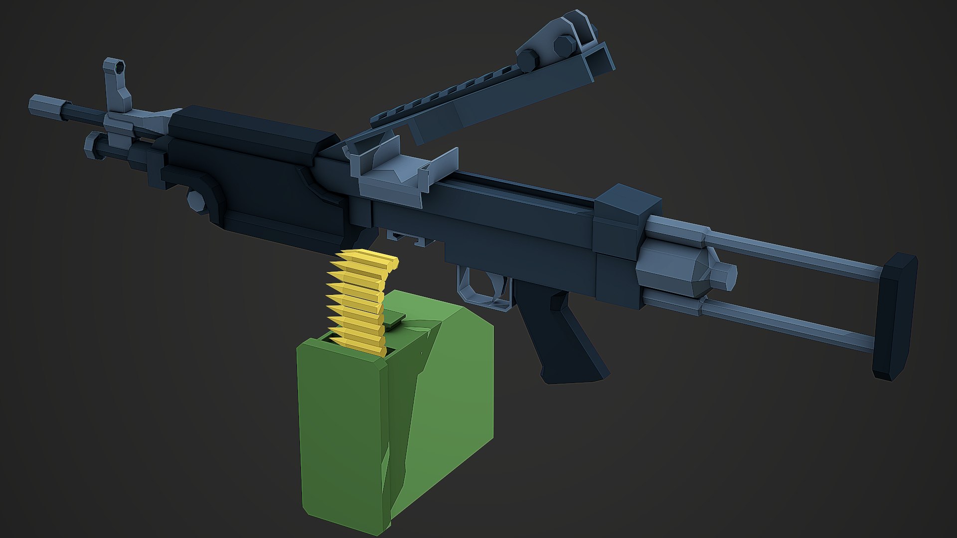 Stylized M249 Machine Gun Low Poly Mobile Ready 3D Model - TurboSquid ...