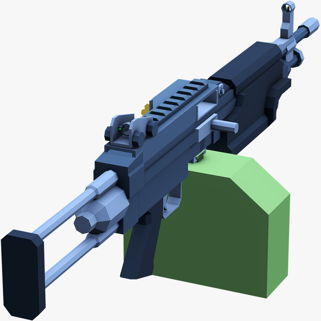 Stylized M249 Machine Gun Low Poly Mobile Ready 3D Model - TurboSquid ...