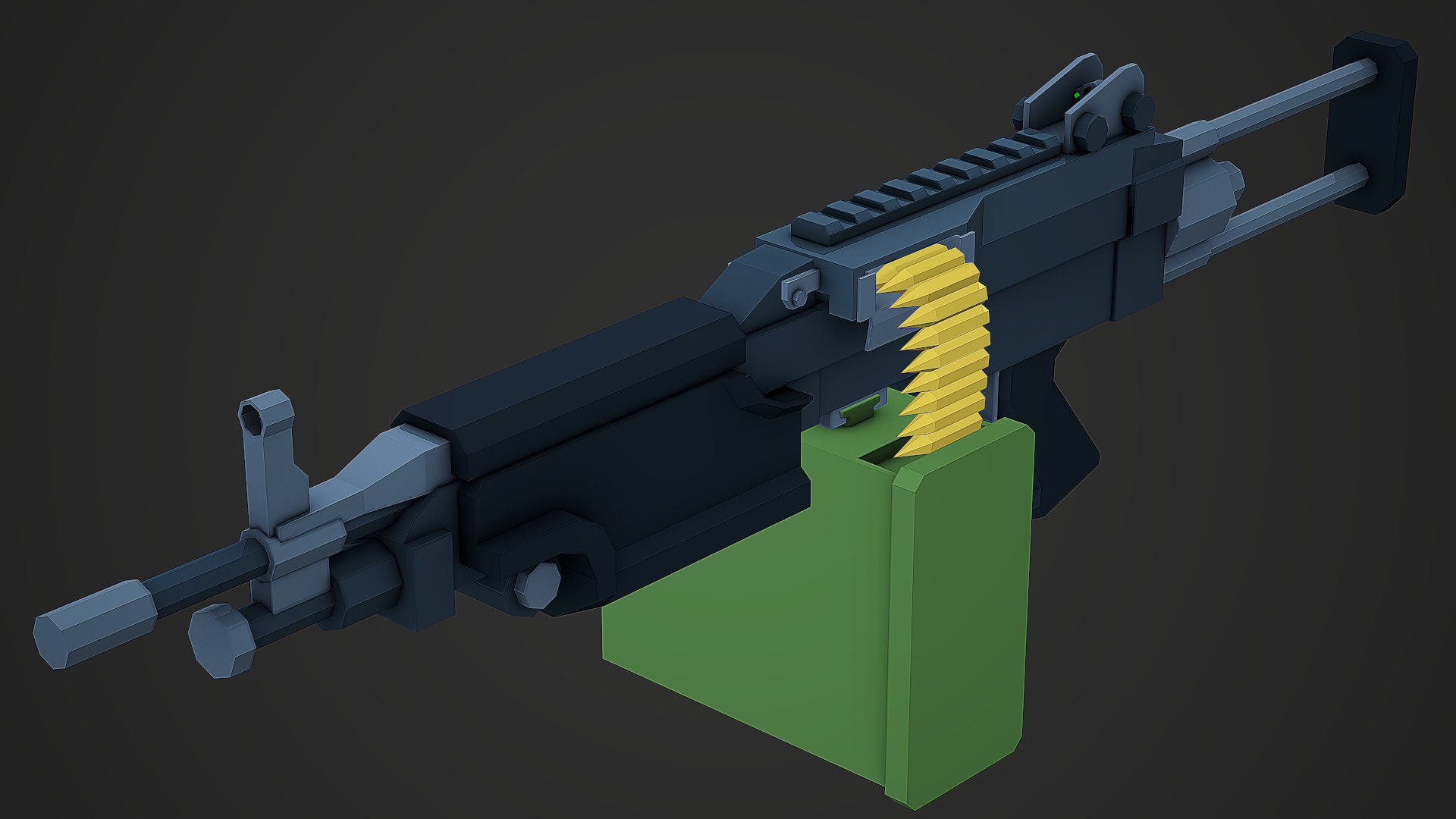 Stylized M249 Machine Gun Low Poly Mobile Ready 3D Model - TurboSquid ...
