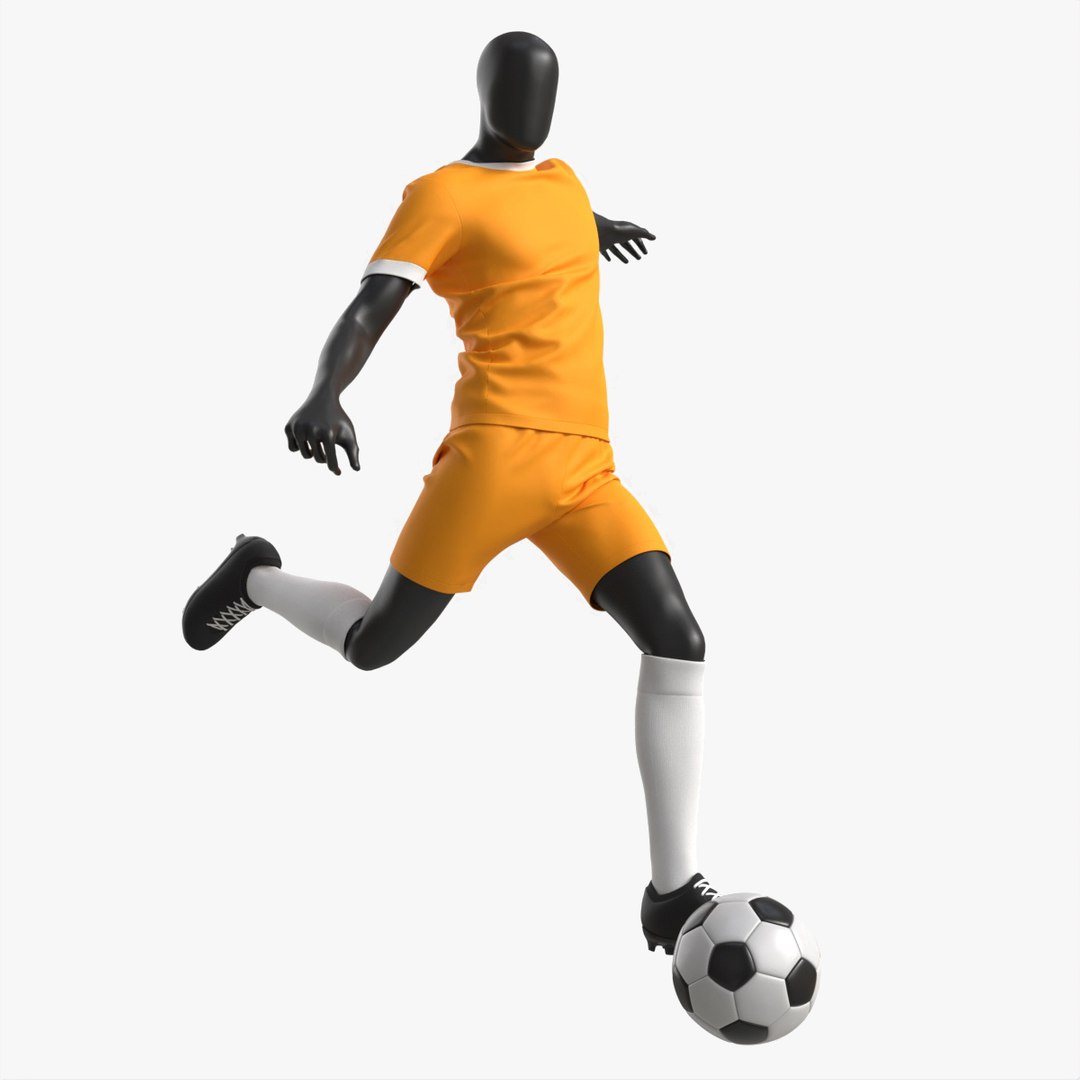 3D Male Mannequin In Soccer Uniform In Action 02 - TurboSquid 2091452