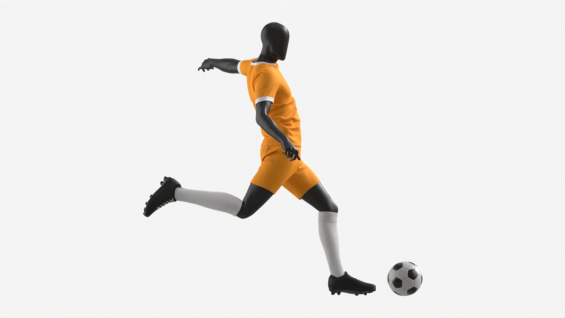 3D Male Mannequin In Soccer Uniform In Action 02 - TurboSquid 2091452