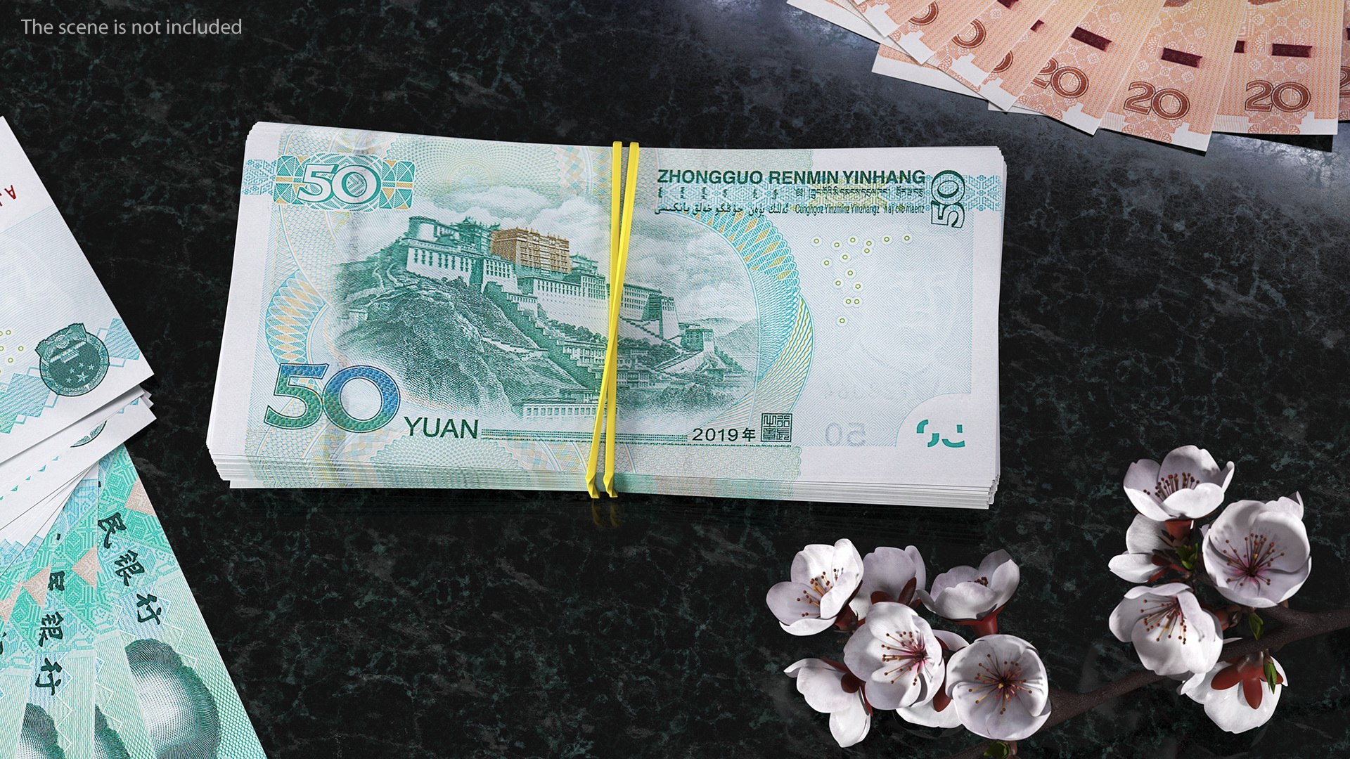 3D Stack Of Chinese 50 Yuan 2019 Banknotes - TurboSquid 1745559