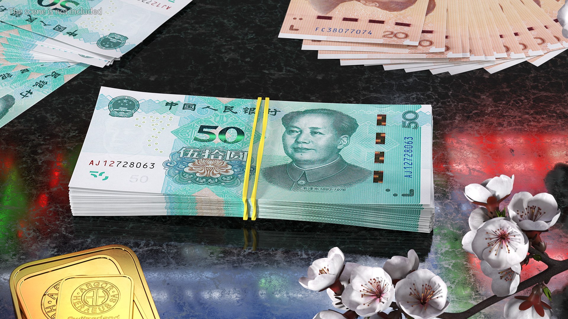 3D Stack Of Chinese 50 Yuan 2019 Banknotes - TurboSquid 1745559