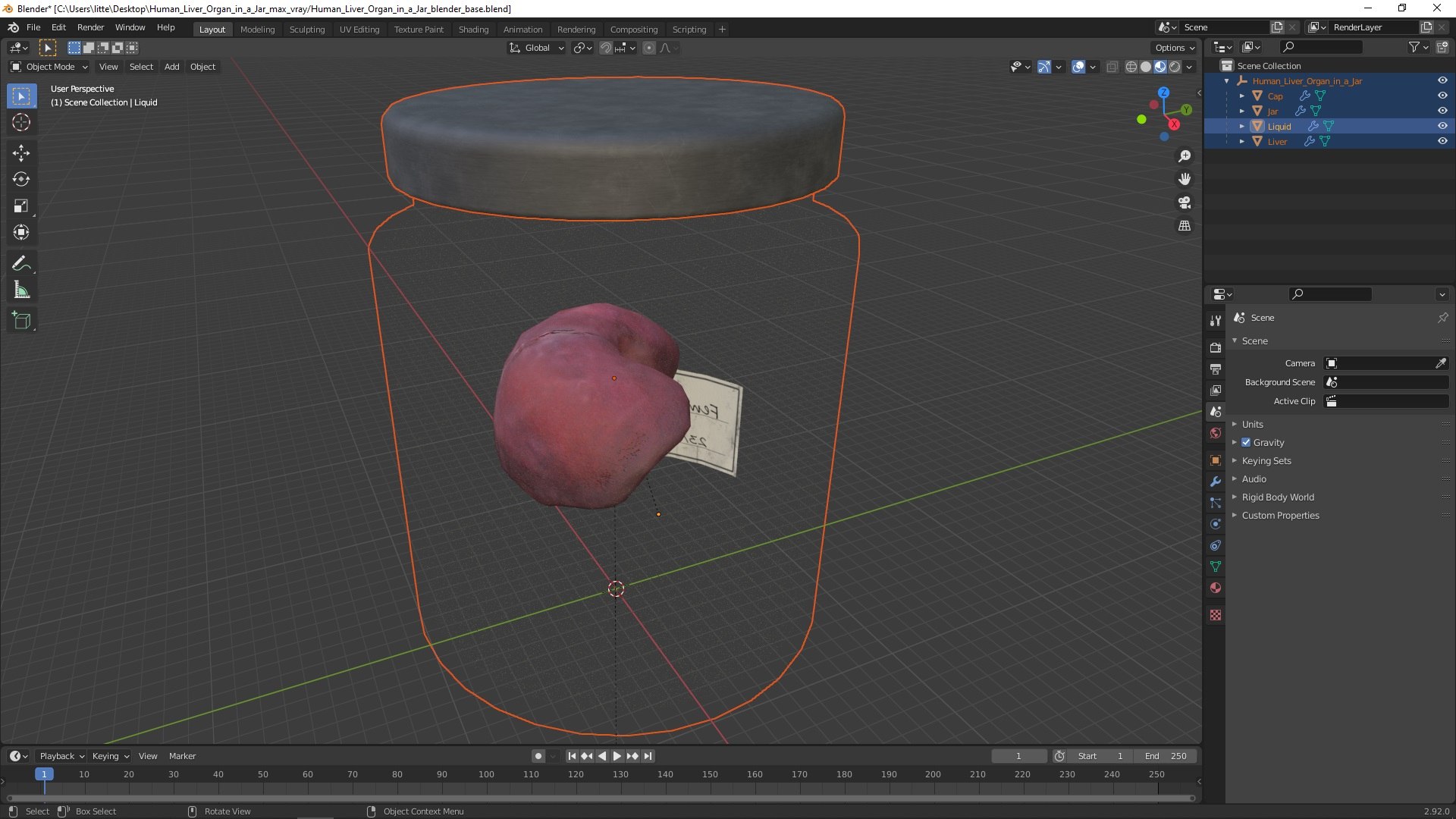 3D Model Human Liver Organ In A Jar - TurboSquid 2259002