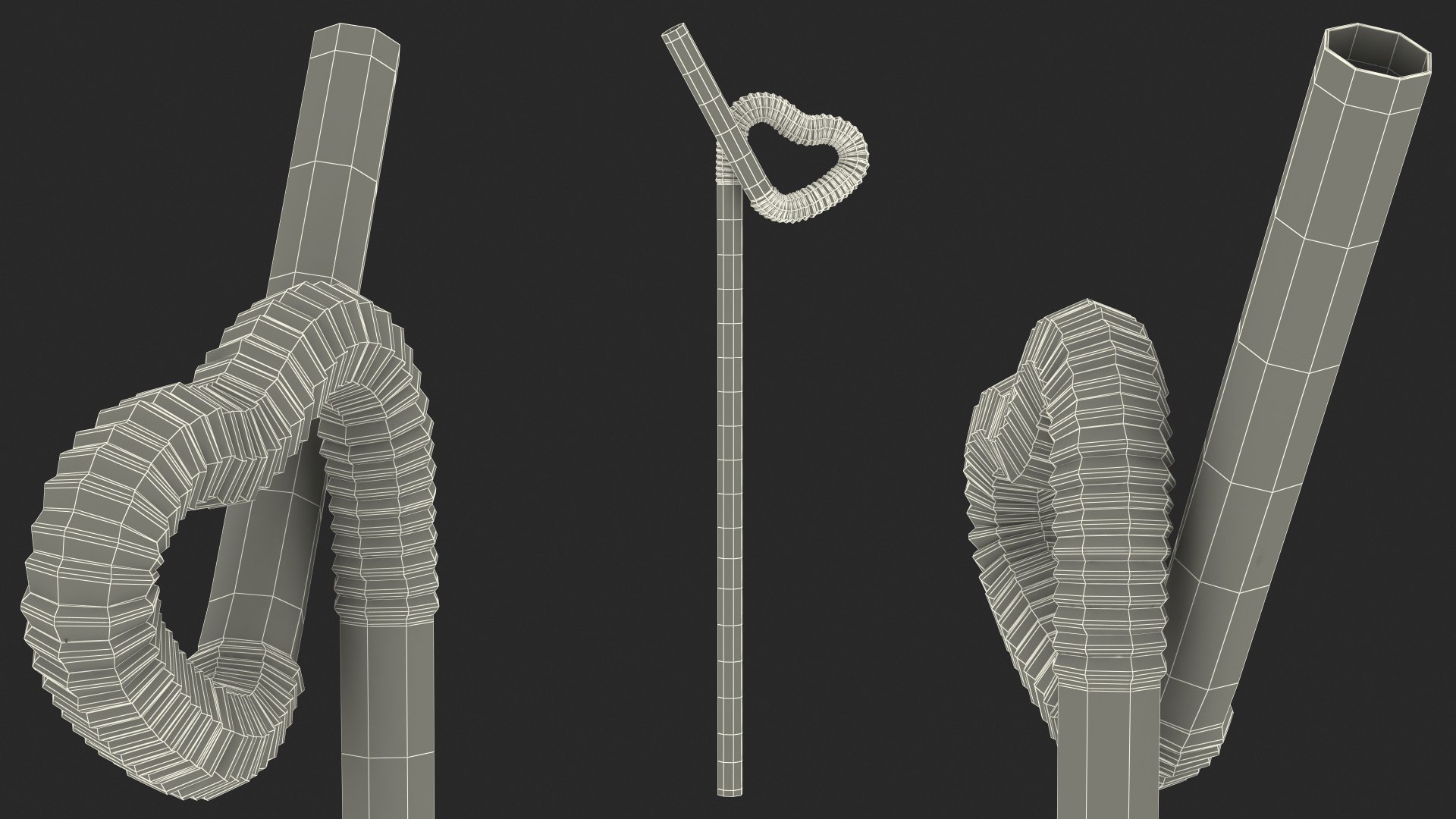 3D Drinking Straw Heart Shaped - TurboSquid 1799379