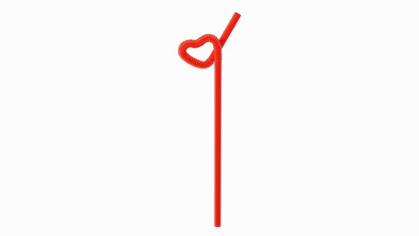 3D Drinking Straw Heart Shaped - TurboSquid 1799379