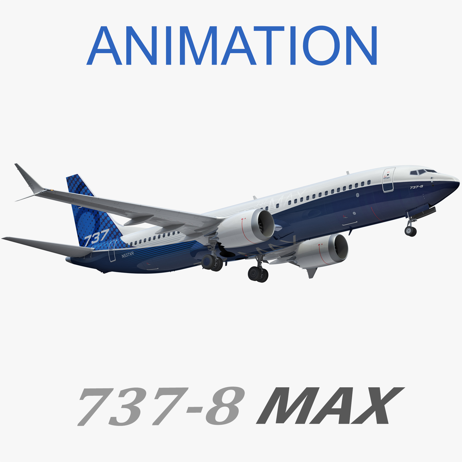 modelo 3d Boeing 737-8 MAX con animacion - TurboSquid 1159442