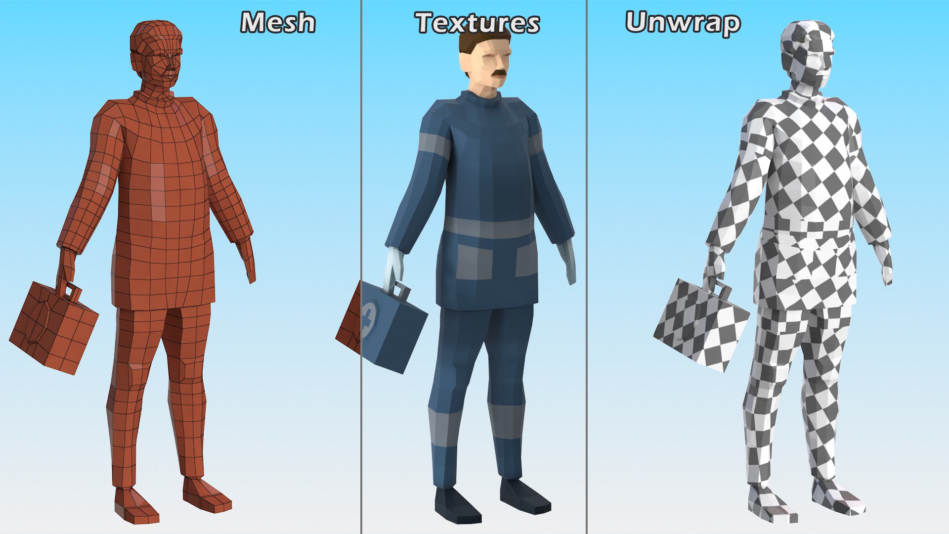 3D model Low Poly Paramedic - TurboSquid 2181871