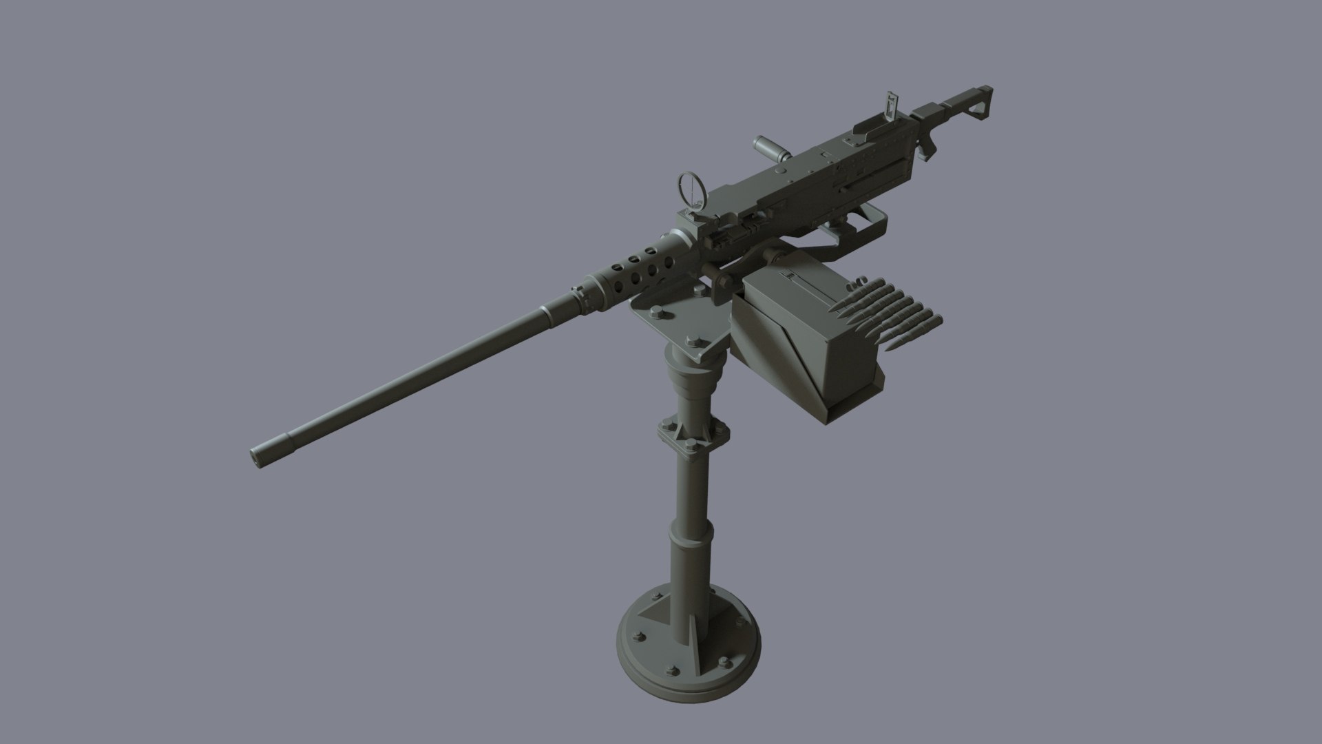 M2 Browning 3d Model