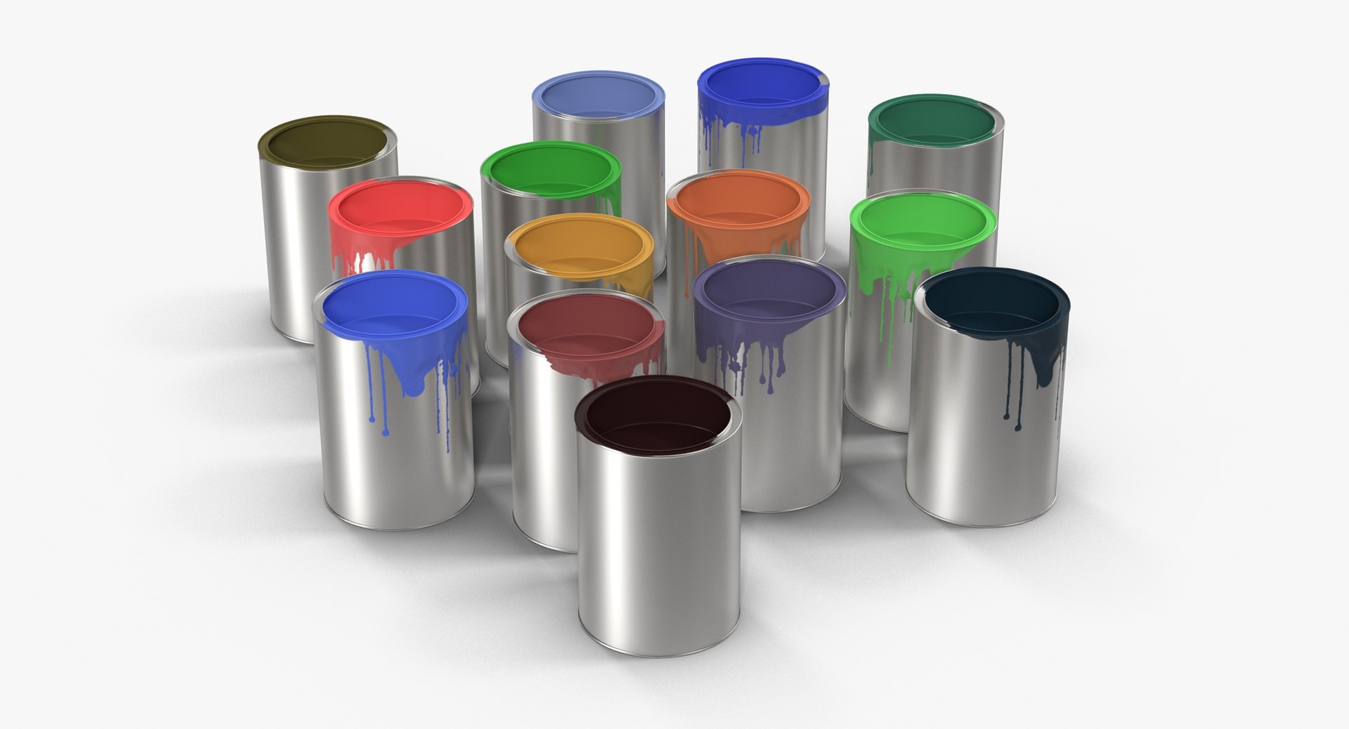 3d Paint Cans Model