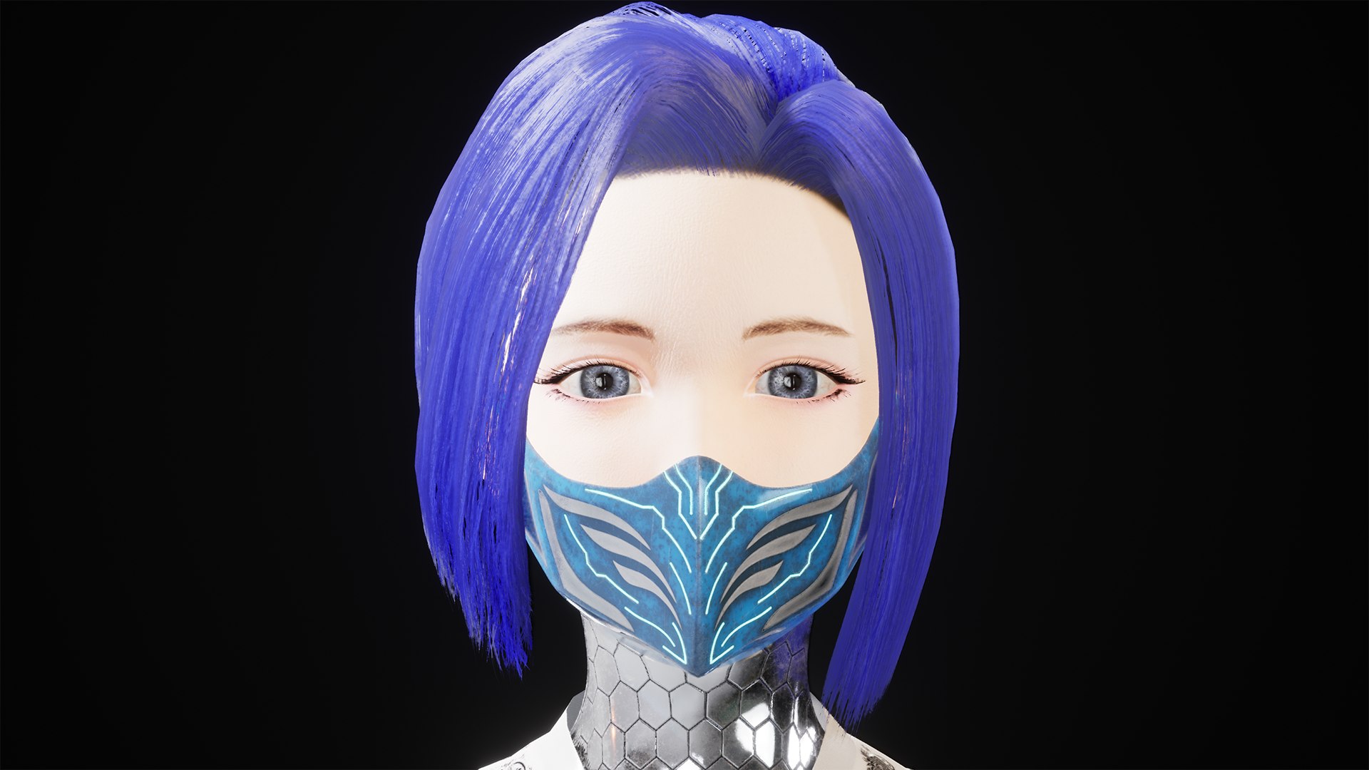 3D Syber Samurai Girl - Game Ready Character - TurboSquid 2245549