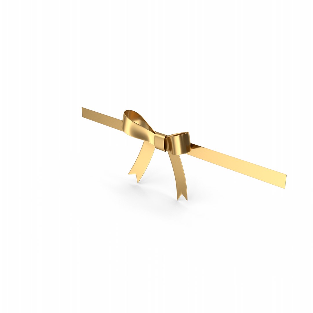 Gold Gift Bow Ribbon Model - TurboSquid 2152969