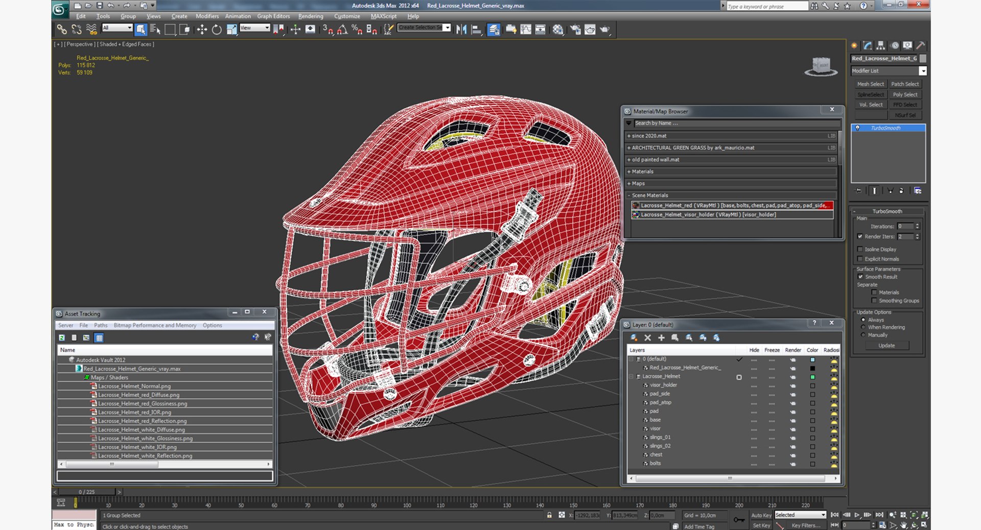 Red lacrosse helmet generic 3D model - TurboSquid 1275399